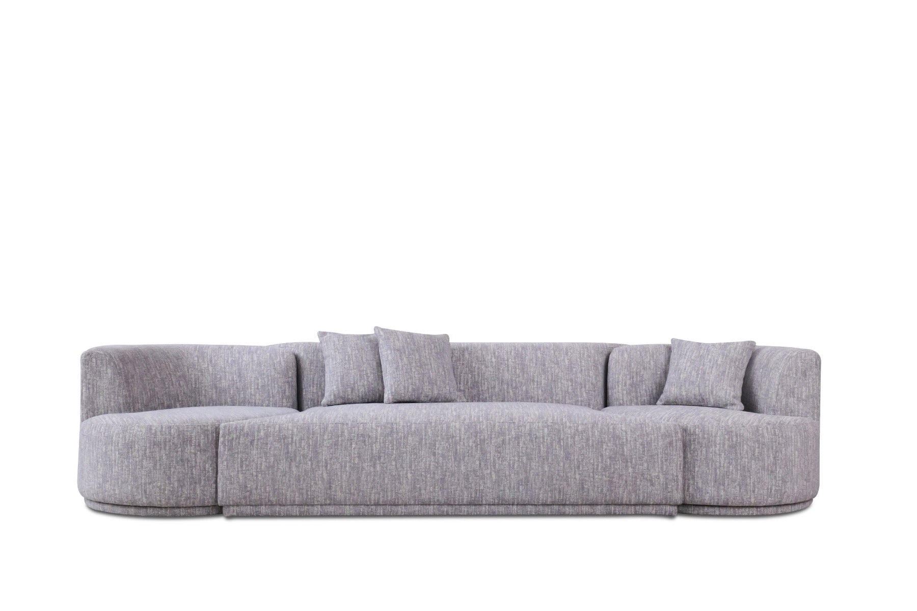 Claire Light Grey Fabric Sectional Sofa With 2 Swirling Chair | Modern ...