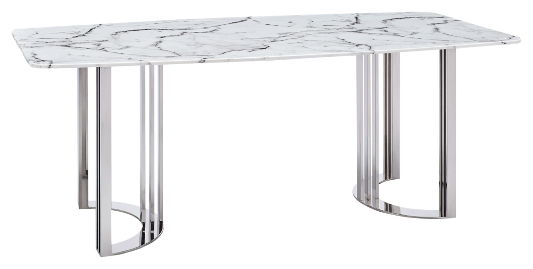 Maisonet Chrome Marble Dining Table | Modern Table Furniture – Modern ...