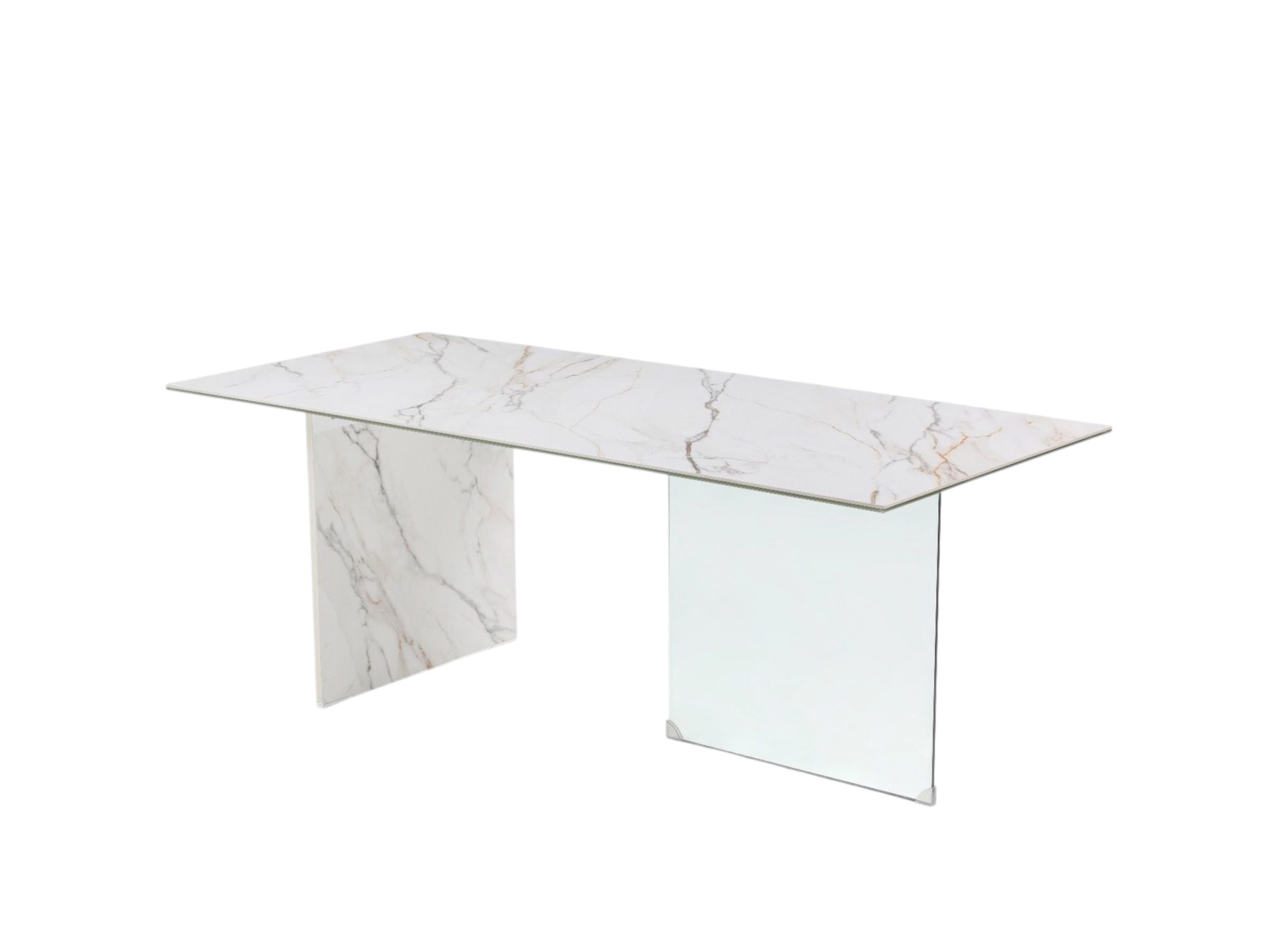 Bloxom Ceramic Glass Dining Table | Contemporary Table – Modern Contempo